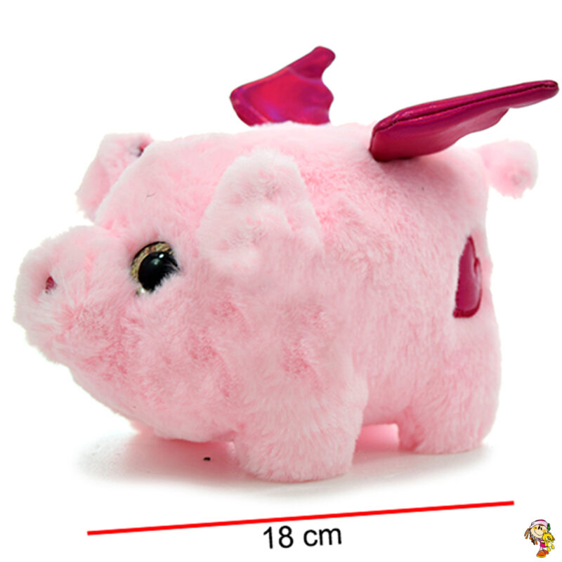 Chanchito de peluche con aplique corazón 18cm - Olis Place Peluches