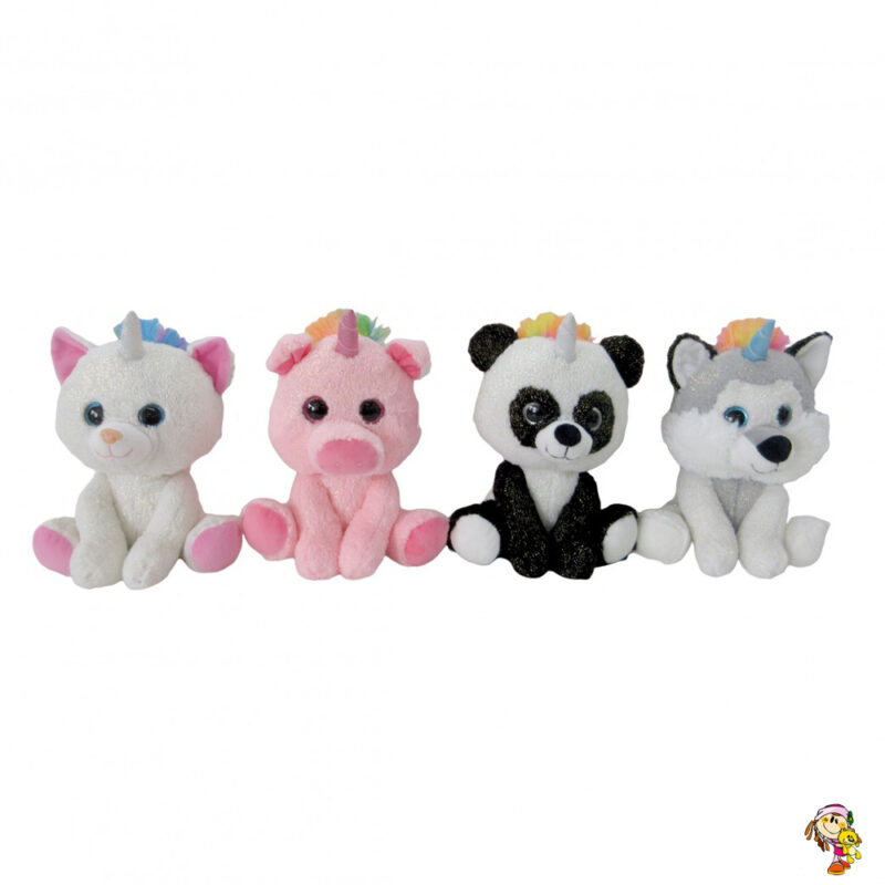 Animales de peluche con brillitos 25 cm sentado - Olis Place Peluches
