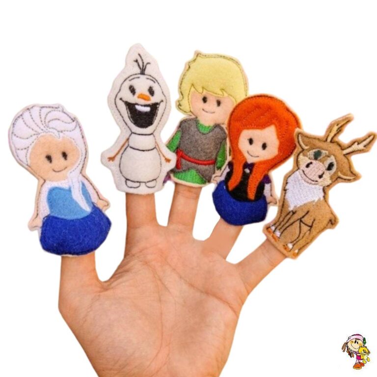 Títeres de dedo set x5 bordados – Olis Place Peluches