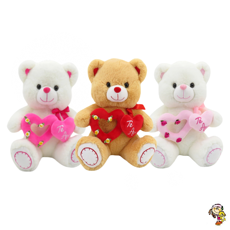 Oso de peluche con corazon Te amo 37 cm - Olis Place Peluches